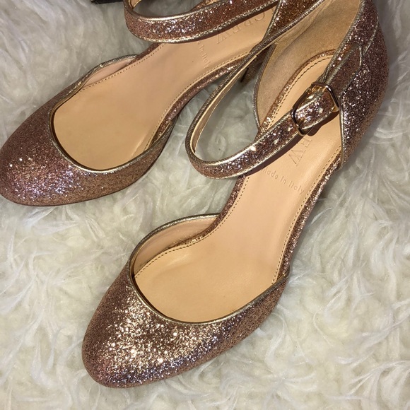 J. Crew | Shoes | J Crew Gold Glitter Sparkle Heels | Poshmark